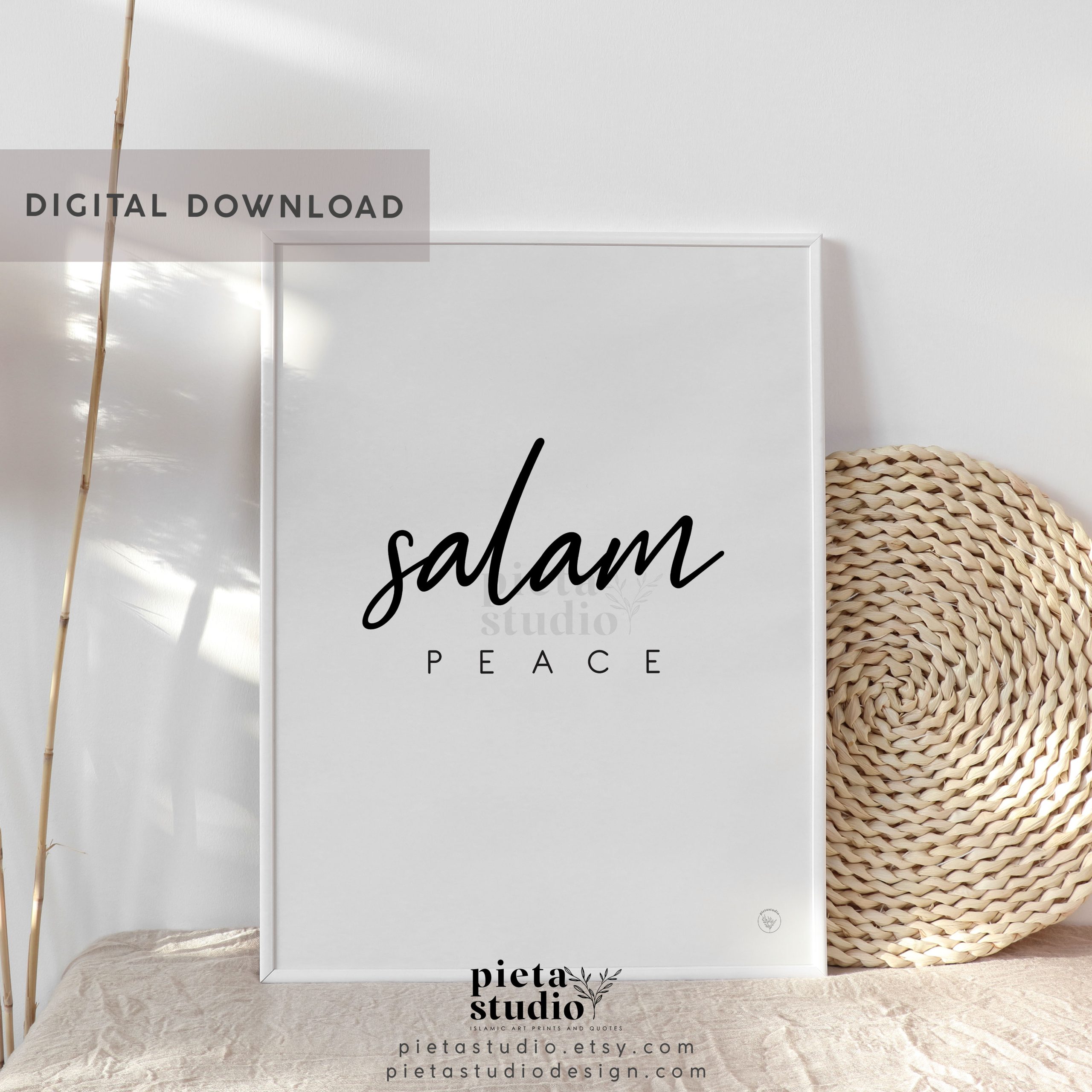 Decorate your home with this salam peace quote wall art