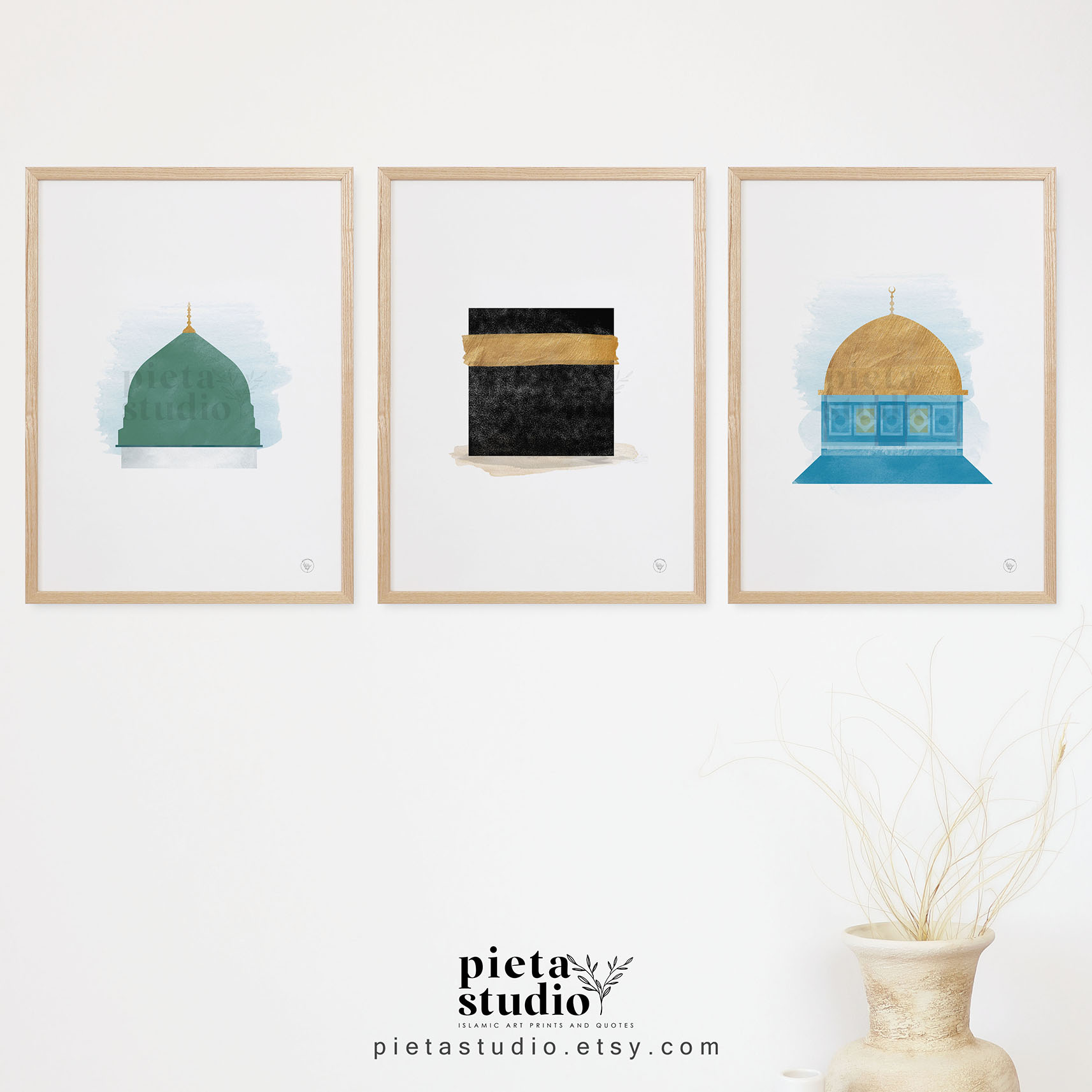 Masjid Nabawi Kaaba Masjid Al Aqsa wall decor to decorate your home